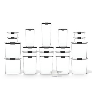 Rubbermaid Brilliance BPA Free Food Storage Containers with Lids, Airtight, for Kitchen and Pantry Organization, Set of 23 w/ Scoops