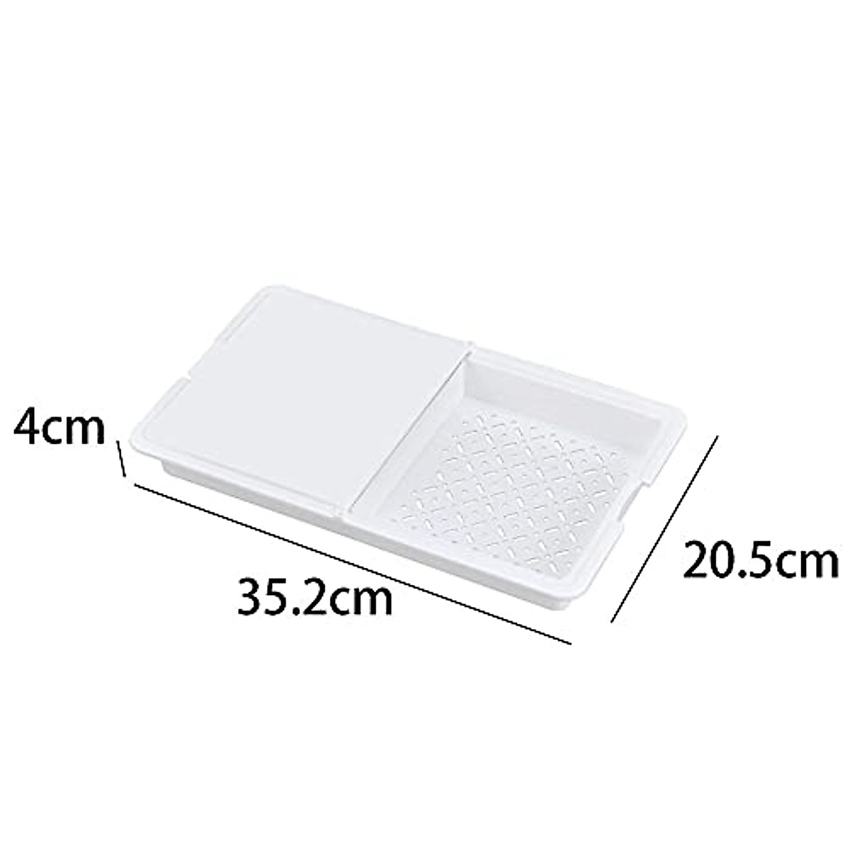 GULRUH Wood Cutting Boards for Kitchen, Foldable Food Cutting Board 3 in 1 Cutting Board Plastic Basket Drain Tray Multifunctional Kitchen Table Durable and Non-Greasy Kitchen Tool (Color : White)