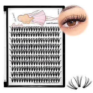Dedila 8-22mm to Choose 20D/40D/60D/80D/100D Individual False Eyelashes Makeup Cluster Eyelashes Thickness 0.07mm D Curl Natural long Black Soft 3D Eye Lashes Extensions (20D-13mm)