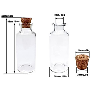 50 Pieces 30 ML Glass Bottles with Cork Stoppers Mini Small Glass Bottles, for Wedding Favors, Crafts Home Decorations