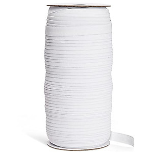 109 Yards White 1/2 Inch Elastic Band for Sewing Clothes, Stretch Knit Bands for DIY Arts and Crafts, Tailoring, Clothing Garment Repair, Kitting Supplies (0.5 Inches Wide)