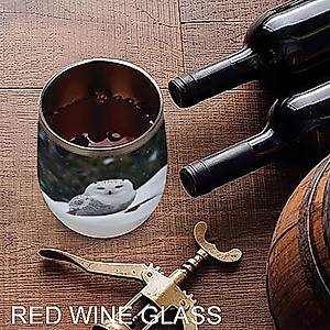 WYUSPGK 304 Stainless Steel Insulated Cup, Snow Owl Print Smooth Rim, Durable & Reusable - Perfect for Office, Home, And Travel