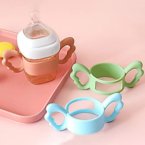 Silicone Wide-Neck Baby Bottle Handle, Outer Diameter Over 6cm for Bottle (Pack of 4)