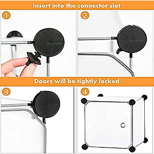 C&AHOME Cube Storage Organizer with Doors, 6-Cube Shelves, Closet Cabinet, DIY Plastic Modular Bookshelf Ideal for Bedroom, Living Room, 36.6”L x 12.4”W x 36.6”H White USBTM3006B-DOOR