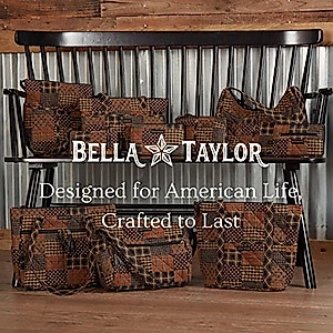Bella Taylor Ironstone Essentials Quilted Cotton Country Patchwork Wallet Crossbody Purse; Chestnut, Khaki and Black