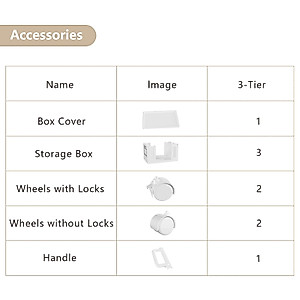 Bagnizer 76qt Plastic Storage Container, No Door 3 Tier Stackable Folding Storage Bin with Lid, Collapsible Storage Box with Wheels for Bedroom, Living Room, Office, Off White, 16 x 10 x 29”