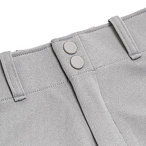 Franklin Sports Youth Baseball Knicker Style + Knee High Softball Pants for Kids - Boys + Girls with Belt Loop - Grey - Youth Small
