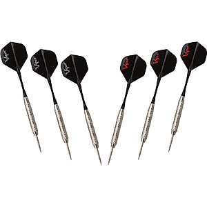 Viper by GLD Products Hudson All-in-One Dart Center: Classic Solid Wood Cabinet & Official Sisal/Bristle Dartboard Bundle: Standard Set (Shot King Dartboard), Mahogany Finish, One Size