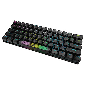 Corsair K70 PRO MINI WIRELESS RGB 60% Mechanical Gaming Keyboard (Fastest Sub-1ms, Swappable CHERRY MX Speed Keyswitches, Aluminum Frame, PBT Double-Shot Keycaps) QWERTY, NA Layout - Black