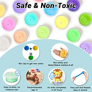 Drawdart Air Dry Clay- 36 Colors Modeling Clay Kit with 3 Sculpting Tools, Safe & Non-Toxic, Magic Foam Clay for Kids and Adults, DIY Molding Clay Gift for Boys and Girls