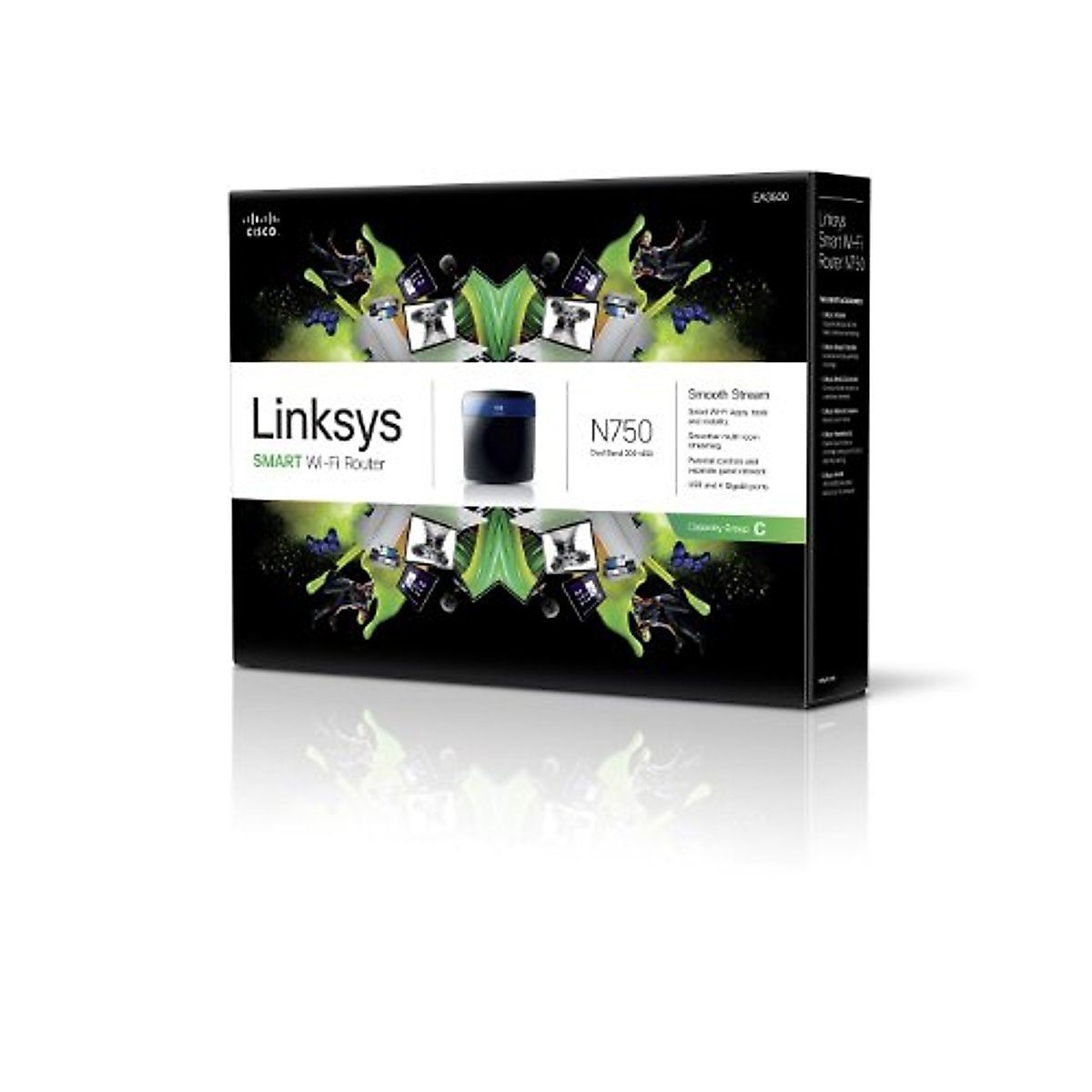 Linksys N750 Wi-Fi Wireless Dual-Band+ Router with Gigabit & USB Ports, Smart Wi-Fi App Enabled to Control Your Network from Anywhere (EA3500)