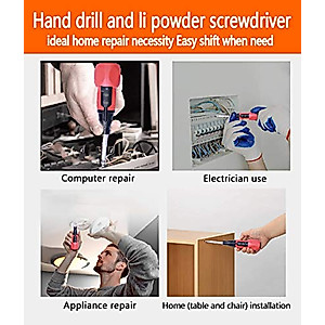 Jiahe Cordless Screwdriver, Electric Rechargeable Screwdriver 3.6V 800mAh Li-ion with Battery Indicator LED light with 12 Free Accessories for Home DIY,Both Hand and Mini Cordless Screwdriver Drill