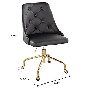 LumiSource Marche Office Chair, Home Office Chair with Wheels, Leather Desk Chair, Computer Chair, Home Office Desk Chair Comfy, Contemporary Desk Chair
