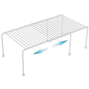 Homics Expandable Cabinet Storage Organizer Shelf, Freezer Shelf Kitchen Cabinet Pantry Spice Rack for Plate Cup Organizer with Scratch Resistant Feet