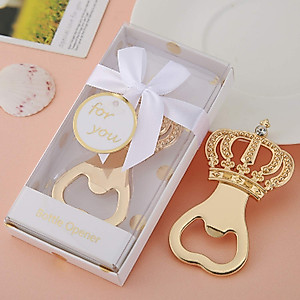 Pack of 24 Gold Crown Bottle Opener Wedding Favors,Party Favors for Guest Souvenir Gift for Baby Shower Birthday Party Decorations and Supplies by Layseri (Crown White, 24)