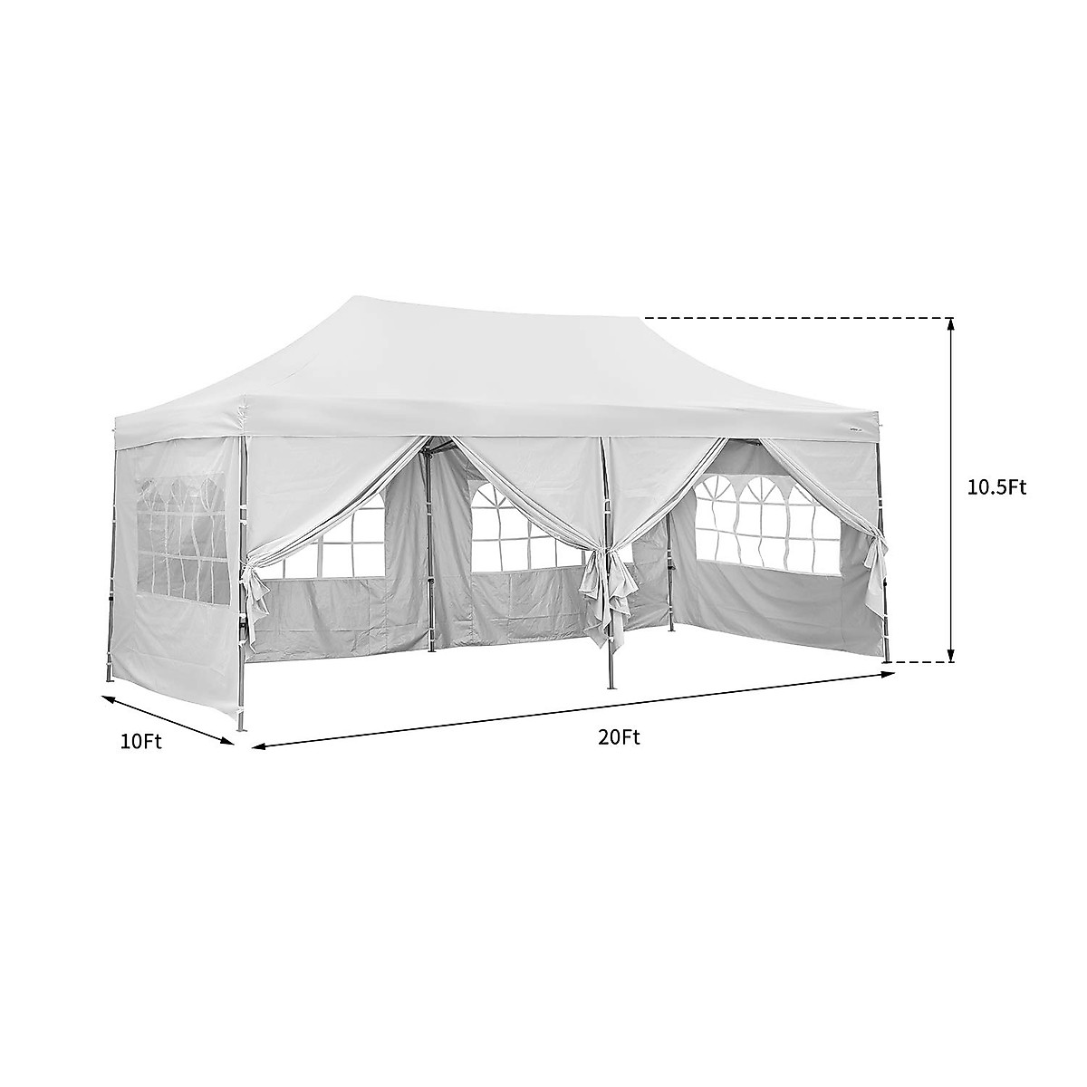 10x20 Pop up Canopy Tent Outdoor Party Wedding Gazebos with Sidewalls White