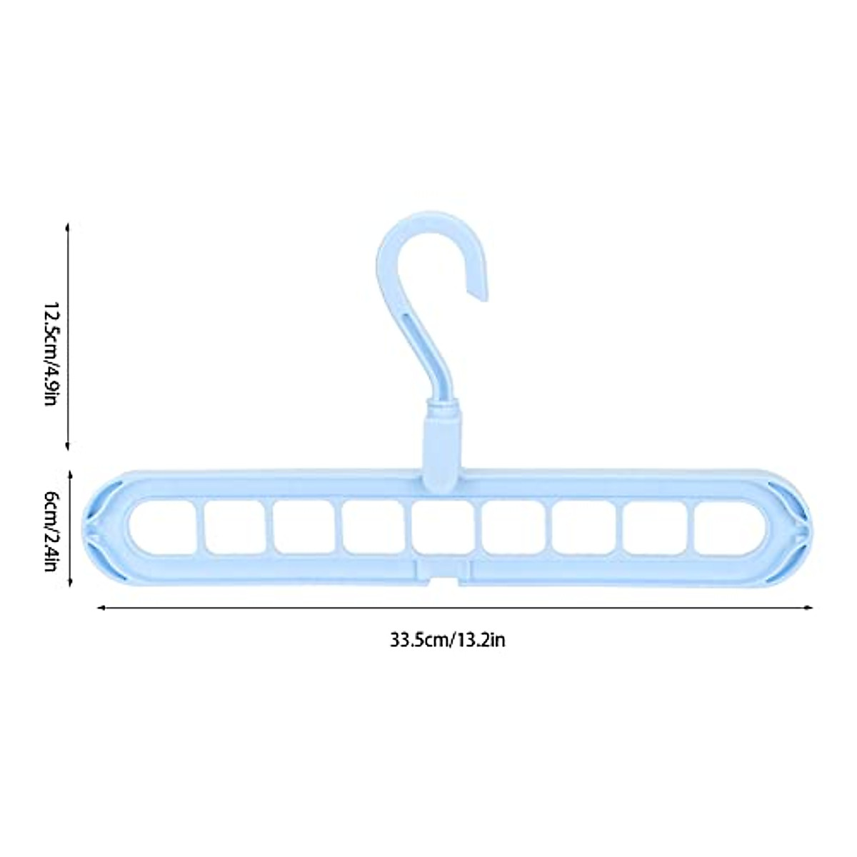 01 02 015 Hangers, Hanger Connector Hooks 360° Rotation with a Unique Groove for Home Offive RVs for Store Clothes Pants, and Scarves.(Blue)