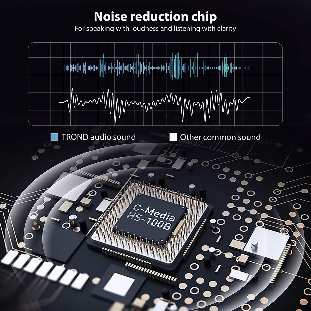 TROND Aluminum External USB Audio Adapter Sound Card with 3.5mm Stereo Headphone and Mono Microphone Jacks, C-Media CM100B Chipset, Compatible with PS5 PS4 Windows Mac Linux PC Laptop Desktop, Black