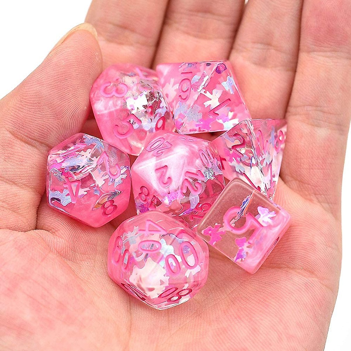 UDIXI Polyhedral DND Dice Set, D&D Dice Pink Dice Compatible Dungeons and Dragons Role Playing Game,MTG,Pathfinder,Board Games, d and d Dice Set, d&d（Pink）
