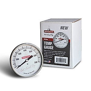 SmokeWare Temperature Gauge – 3-inch Face, 0-700°F Range, White, Replacement Thermometer for Big Green Egg Grills, Made in The USA