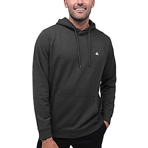 INTO THE AM Pullover Hoodies for Men - Lightweight Casual Fleece Slim Fit Basic Pullover Sweatshirt (Charcoal, Large)