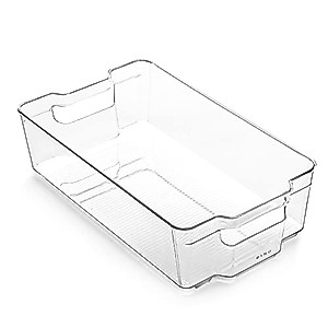 BINO | Stackable Plastic Storage Bins, X-Large - 12 Pack | THE STACKER COLLECTION | Multi-Use Organizer Bins | BPA-Free | Pantry Organization | Home Organization | Fridge Organizer | Freezer Organizer