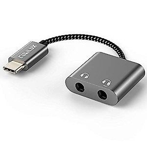 Cubilux USB C 2-Way Headphone Splitter, Type C to Dual 3.5mm Jacks Audio Sharing Adapter Compatible with New USB C iPad 10 iPad Pro, iPad Air 5/4 iPad Mini 6, Samsung S21/S20 Note 20/10, Tab S8/S7/S6