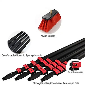 GTTBS Photovoltaic Panel Cleaner 3.6-9M Special Cleaning Tools for Dust Removal Photovoltaic Panels, Photovoltaic Solar Panel Cleaning Water Fed Poles for Window Cleaning with Aluminum Pole,9M