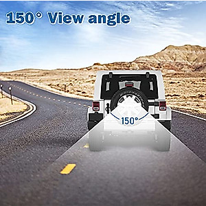 RED WOLF Spare Tire Rear View Backup Camera for Jeep Wrangler JK 2007-2018, Sahara JK 2010-2018 Truck Reverse View Camera Waterproof with Factory Radio RCA Uconnect Plug Adapter