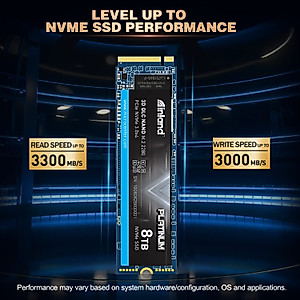 INLAND Platinum 8TB NVMe SSD M.2 2280 PCIe Gen 3.0x4 3D NAND Internal Solid State Drive, R/W up to 3300/3,000 MB/s, 1800 TBW, PCIe Express 3.1 and NVMe 1.3 Compatible, Utimate Gaming Solutions (8TB)