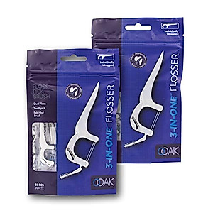 Ooak 3-in-one Flosser, 2 Packs of 30pc - White