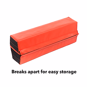 Hearthsong 4-Foot Gymnastics Balance Beam, 24 "L x 5"W x 4"H, Red, 2-Piece Lightweight Foam, Hook and Loop Connectors, Non-Slip Surface, Ages 3 and Up