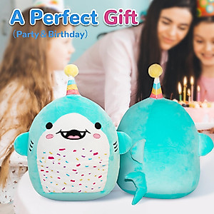 KAQ Plush Toy Cute for Birthday: 12 inch Shark Plush Pillow Gift for Kids Toddlers - Soft Boys Stuffed Animal for Party