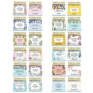 bloom daily planners Undated Perpetual Desk Easel/Inspirational Standing Flip Calendar - (5.25" x 5.5") (The Best is Yet to Come)