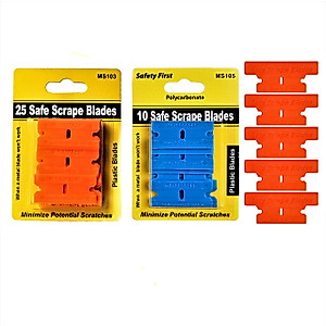 MINISCRAPER Plastic Razor Blade Set, Safe Scrape Double Edged Blades