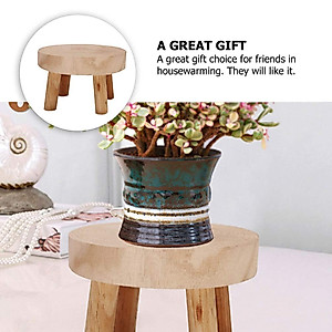 Totority 1pc Shelf Flower Stand Plant Pedestal Plant Riser Nightstand Decor Planter Wood Plant Stand Wood Plant Stool Corner Plant Stand Mini Plant Stand Candlestick Tree Shape Bench Wooden