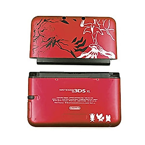New for 3DS XL Top & Bottom Case Shell Red Replacement, for Nintendo 3DSXL 3DSLL Handheld Game Console, Poke-mon Edition Outer A / E Face Casing Upper Back Cover Plate 2 PCS Spare Parts