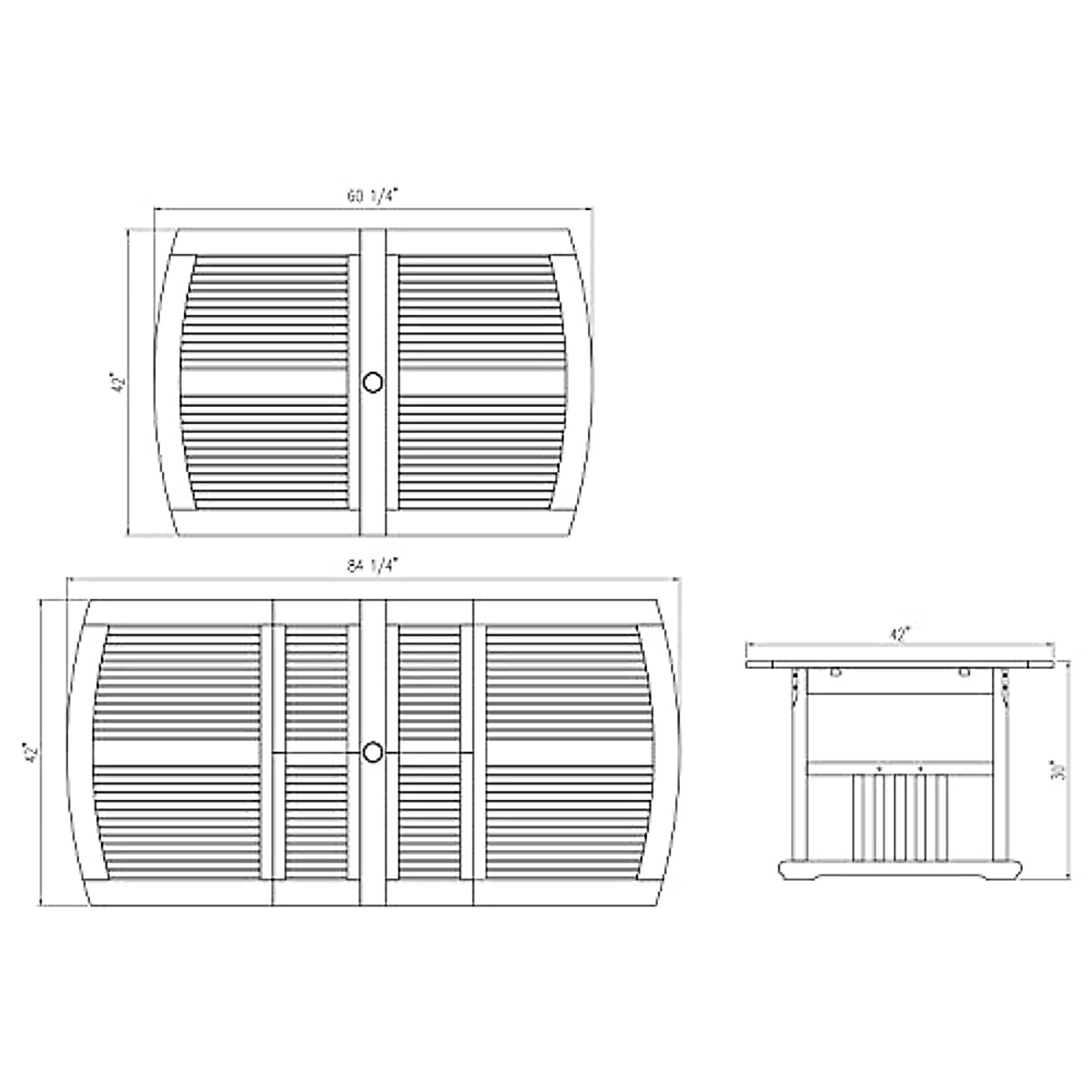 Cambridge Casual Caterina Teak Wood 6-Piece Outdoor Dining Set with Navy Cushion