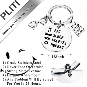 PLITI Ophthalmologist Gift Funny Optometrist Gifts Ophthalmology Gift For Optometrist Optic Eye Doctor Specialist Optometry Student Eat Sleep Fix Eyes Repeat Keychain (Eat Sleep Eyes)