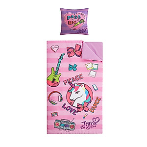 Idea Nuova JoJo Siwa 3 Piece Set with Sleeping Bag, Dec Pillow and Collapsible Storage Cube, Ages 3+,Kids