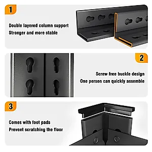 PRESTELION 36" H Garage Shelving Unit-Adjustable 3-Tier Heavy-Duty Metal Storage Rack|1000 lbs Capacity Shelf|Easy Assembly Shelves & Rust-Resistant|Perfect for Garage,Basement,Workshop Organization