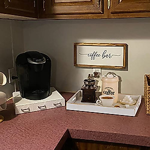 Hanobe Serving Tray with Handles: Rustic Decorative Wood Rectangle Trays with Cutout Handles for Coffee Table Breakfast Ottoman Living Room Kitchen Home Decor, Light Brown