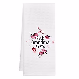 GICHUGI Grandma Kitchen Hand Towels - Grandma Gifts from Grandkids, 16x24 Grandma Decorative Hand Towels for Bathroom, Tea Towels, Best Grandma Ever