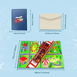 3D Music Cartoon Train Birthday Card, 3D Pop Up Birthday Greeting Cards with Music, Play Happy Birthday Music for Wife, Husband, Him, Her,Kids, Men and Women