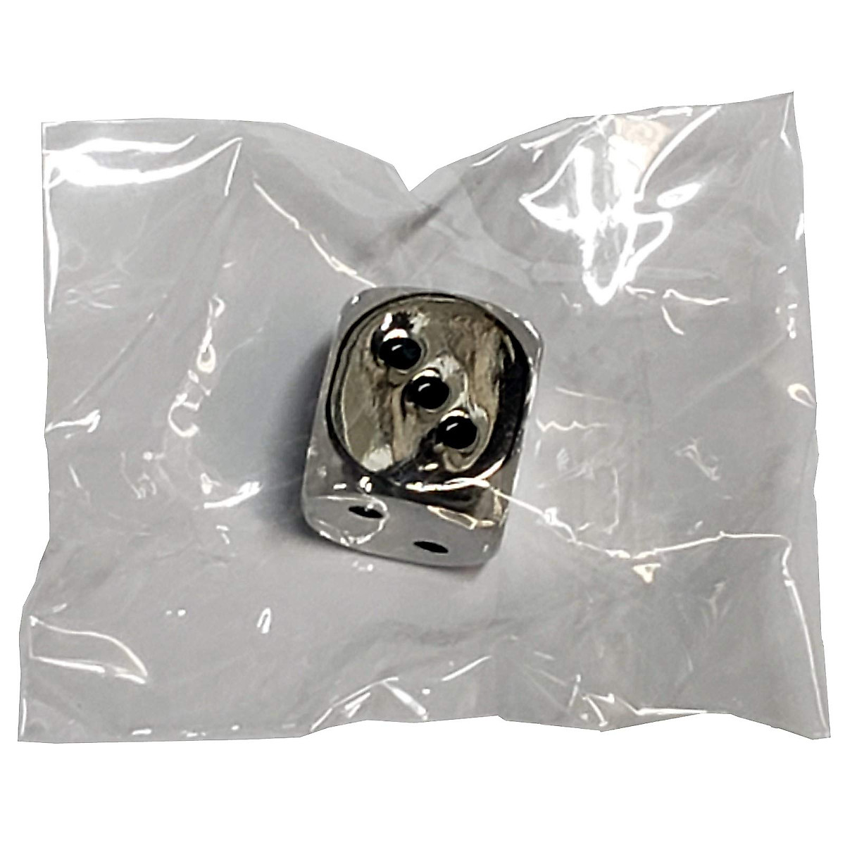 Cyber-Deals Set of Dice Cup Black PU Leather with Storage Compartment Red Felt Lined + 16mm Zinc Alloy Metal Dice, Gift Boxed (Nickel, Black)