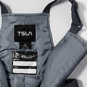 TSLA Kids Little Boys Girls Baby Winter Snow Bibs, Waterproof Insulated Snowboard Overalls, Ripstop Ski Pants, Winter Snow Overall Charcoal Blue, 5T