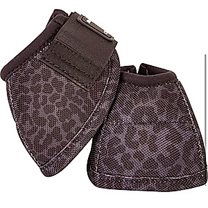 COOLHORSE Classic Equine Designer Line No Turn Dyno Bell Boots- Black Leopard (Medium)