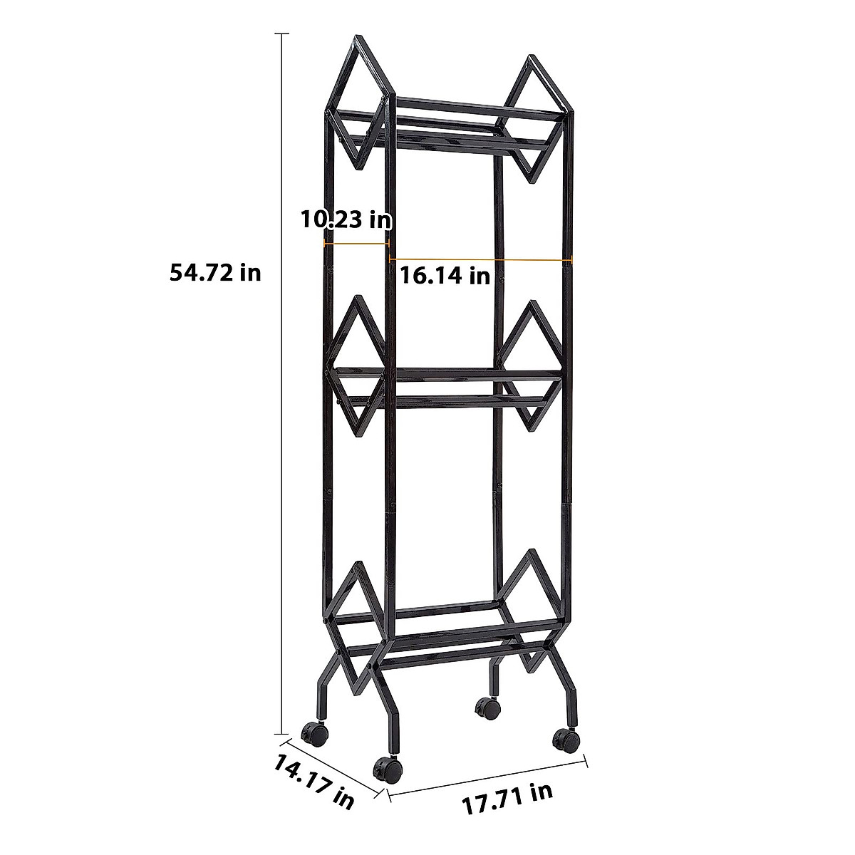 ERFEI Vinyl Record Storage Rack 3 Tier Vinyl Holder Multipurpose Book Magazine Files Display Stand with Casters for Bedroom Living Room Office