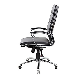 Boss Office Products CaressoftPlus Executive Chair, Traditional, Metal Chrome Finish 30D x 27W x 42H in
