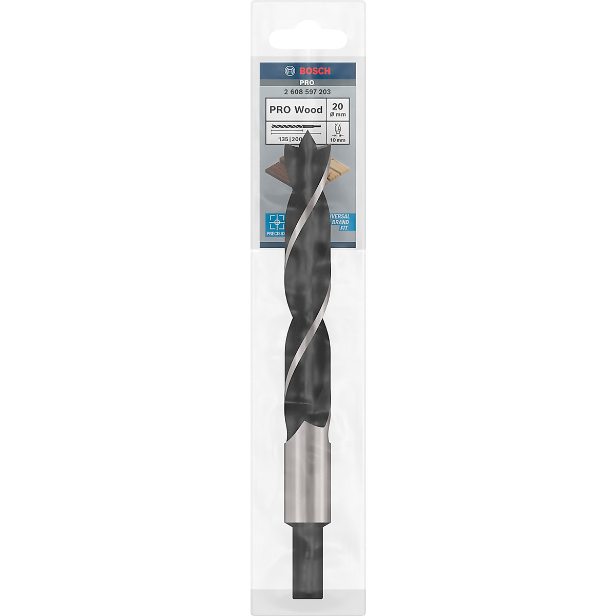 Bosch Professional Brad Point Drill Bit (for Wood, Ø 20 x 135 x 200 mm, Accessories Rotary Drills)